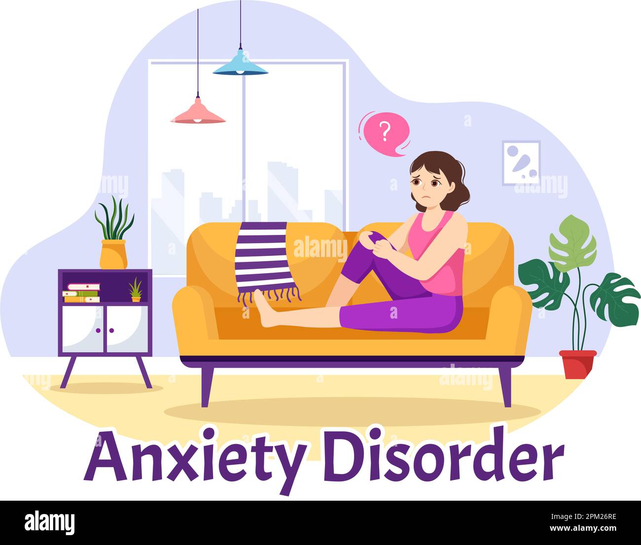Anxiety Disorder Illustration with Frustrated Person, Nervous Problem ...
