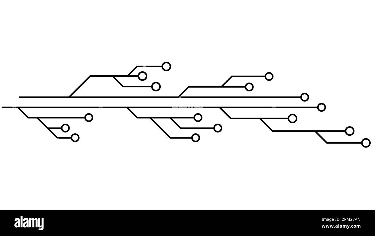 Printed circuit board PCB tracks isolated on white background ...