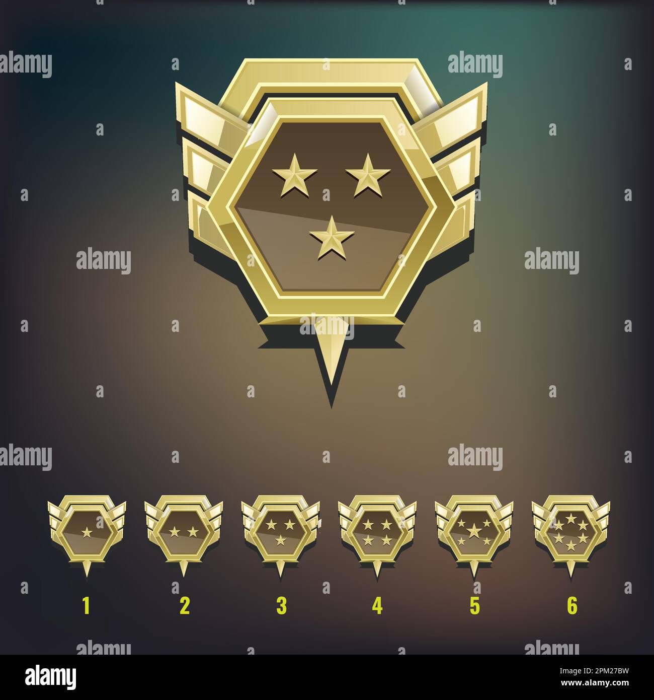 Game ranking badge or medal with stars Stock Vector Image & Art - Alamy