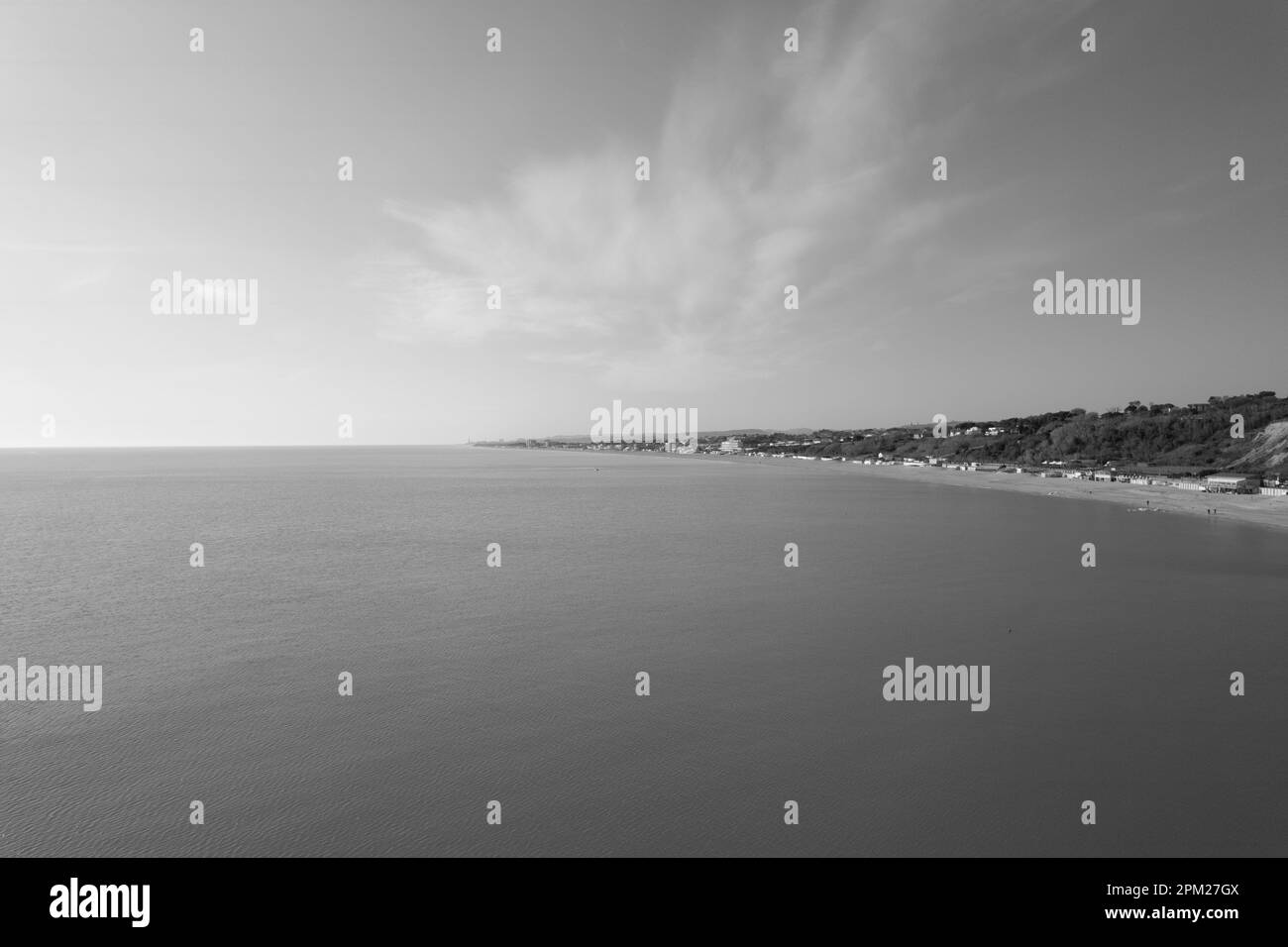 Aerial drone view of Numana town , Conero Mount, Adriatic Sea beach in ...