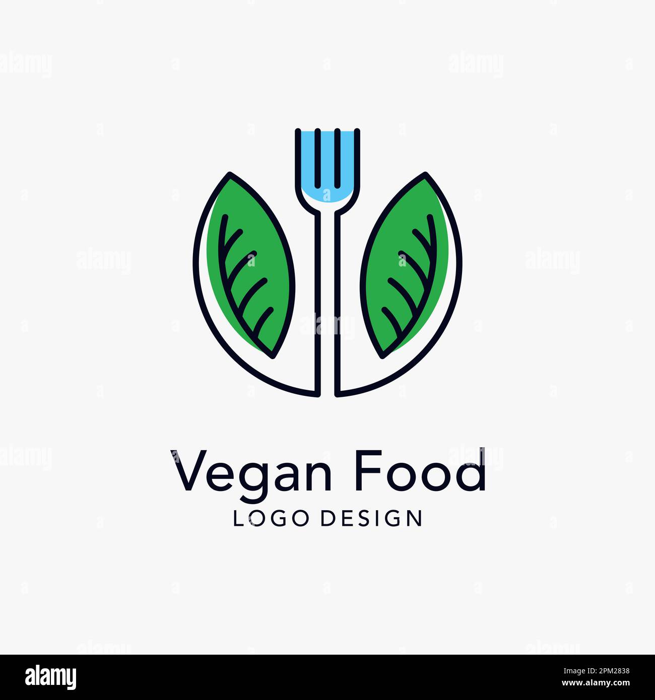 Vegan food logo design Stock Vector Image & Art - Alamy