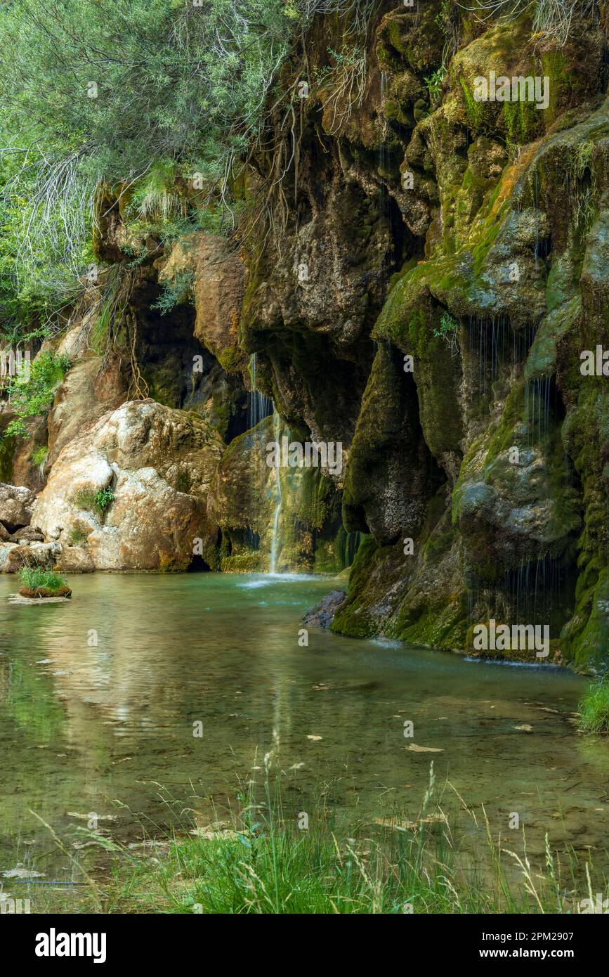 The spring of river Cuervo (Nacimiento del Rio Cuervo) in Cuenca ...