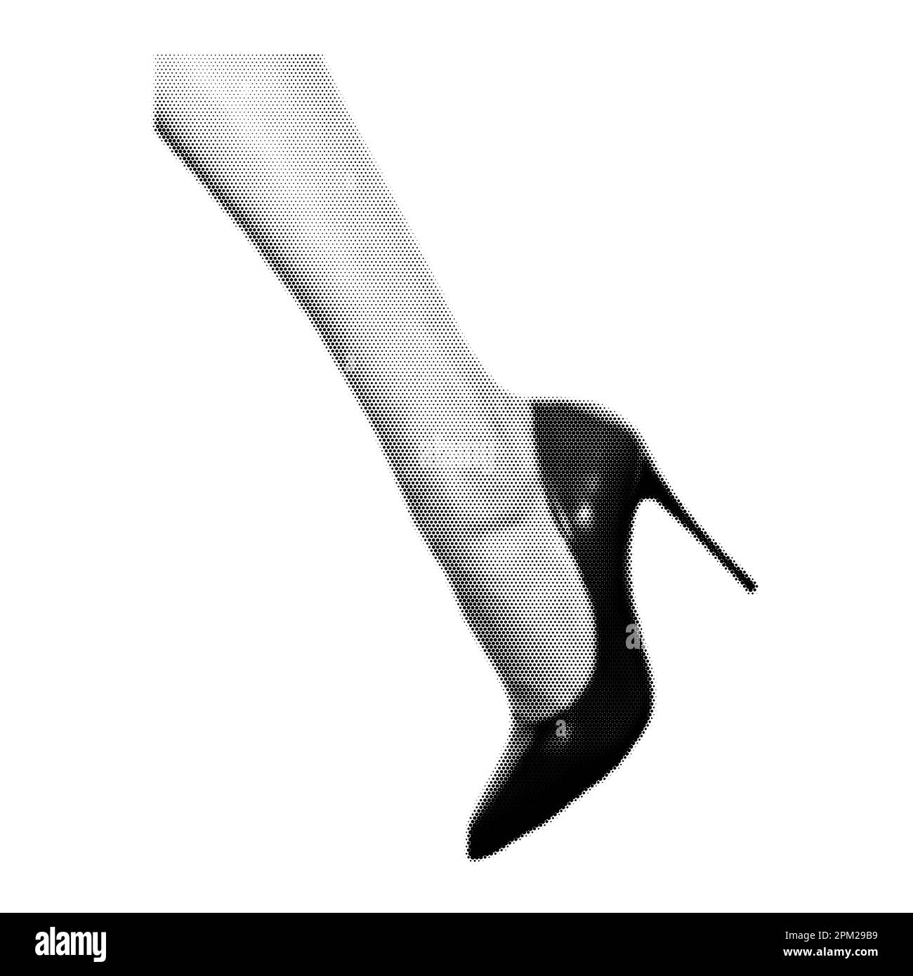 Human leg collage. Design element in trendy dotted pop art style. Retro ...
