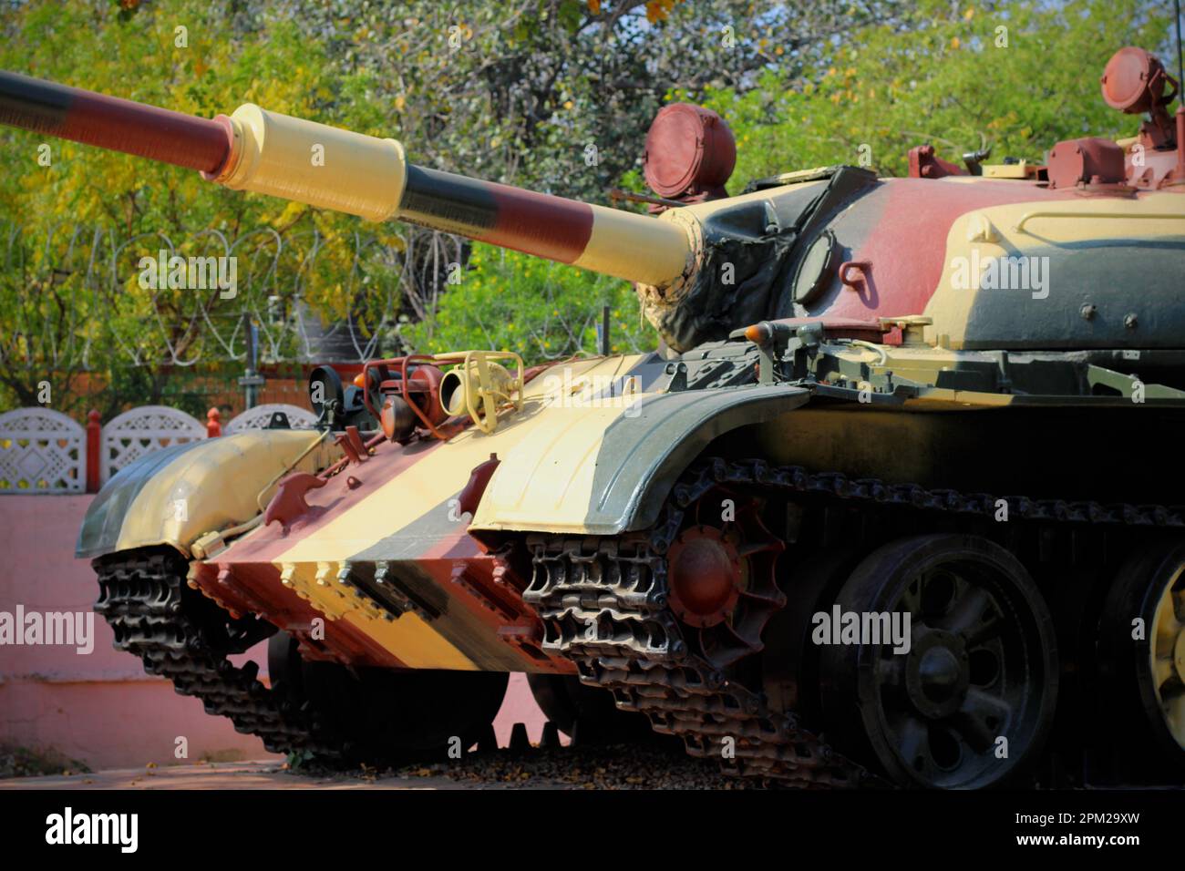 An Indian Army Battle Tank is showcased outside Stock Photo - Alamy