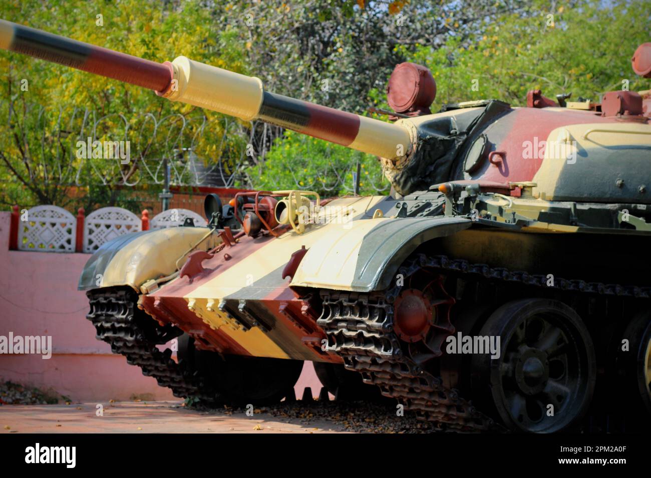 An Indian Army Battle Tank is showcased outside Stock Photo - Alamy