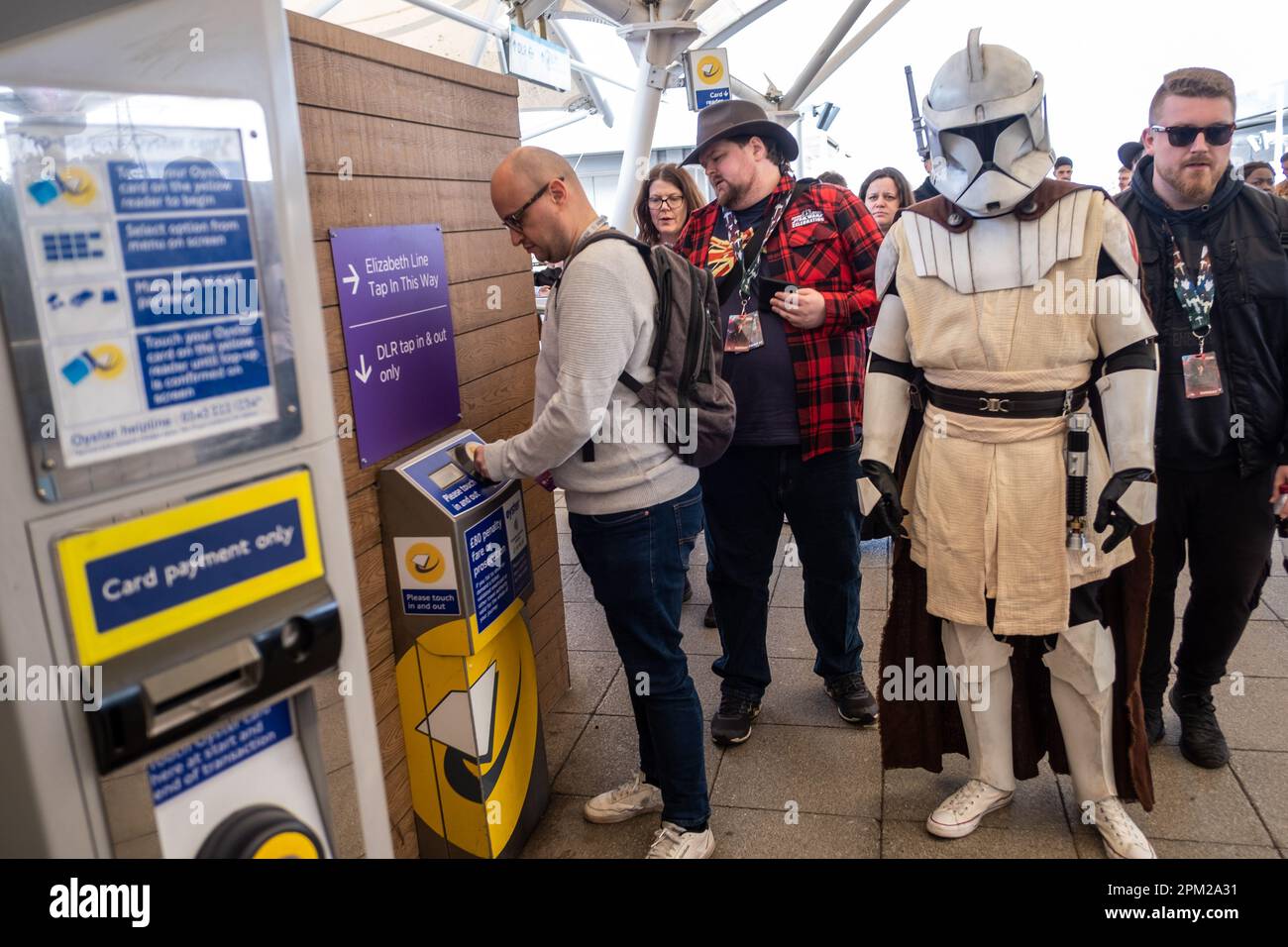 © Jeff Moore 09/04/2023 Star Wars Fans arriving at the excel for the ...