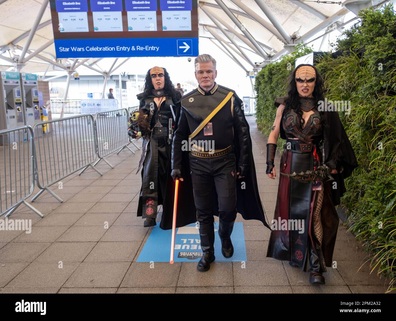 © Jeff Moore 09/04/2023 Star Wars Fans arriving at the excel for the ...