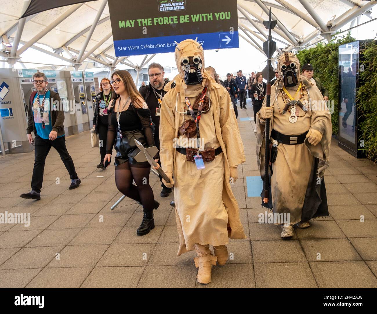© Jeff Moore 09/04/2023 Star Wars Fans arriving at the excel for the ...