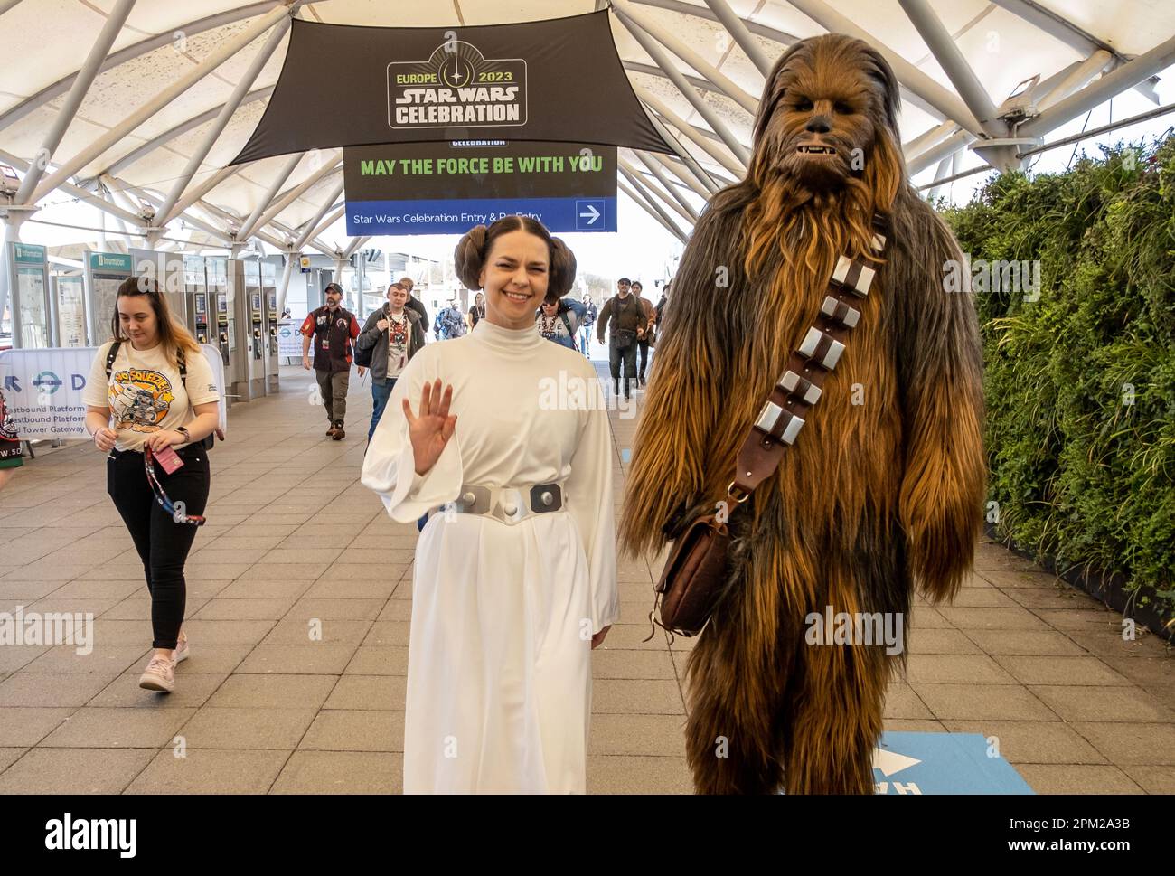 © Jeff Moore 09/04/2023 Star Wars Fans arriving at the excel for the ...