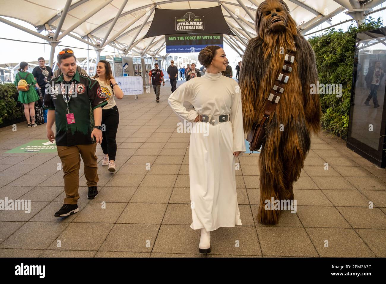 © Jeff Moore 09/04/2023 Star Wars Fans arriving at the excel for the ...
