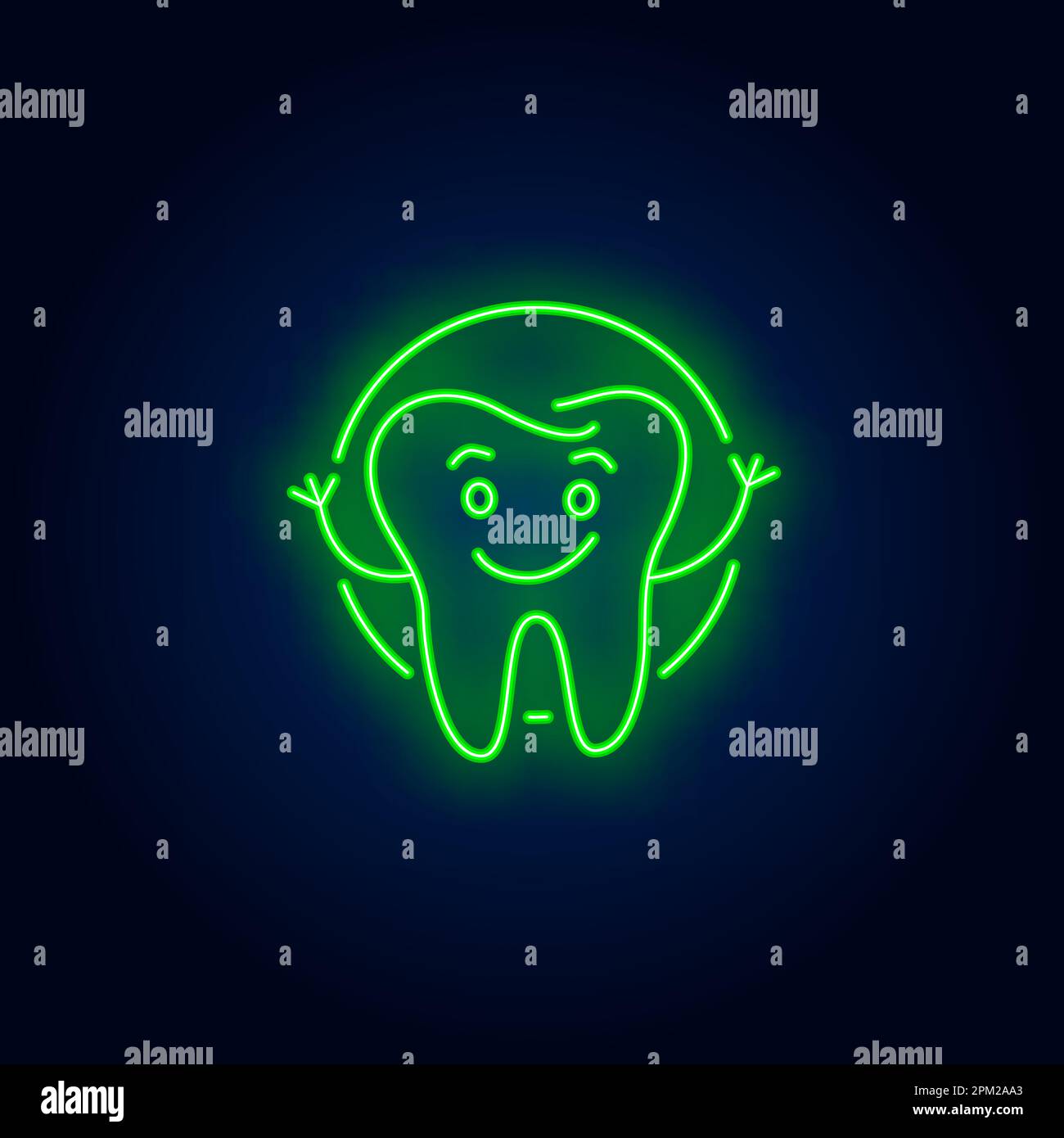 Happy tooth neon sign Stock Vector Image & Art - Alamy
