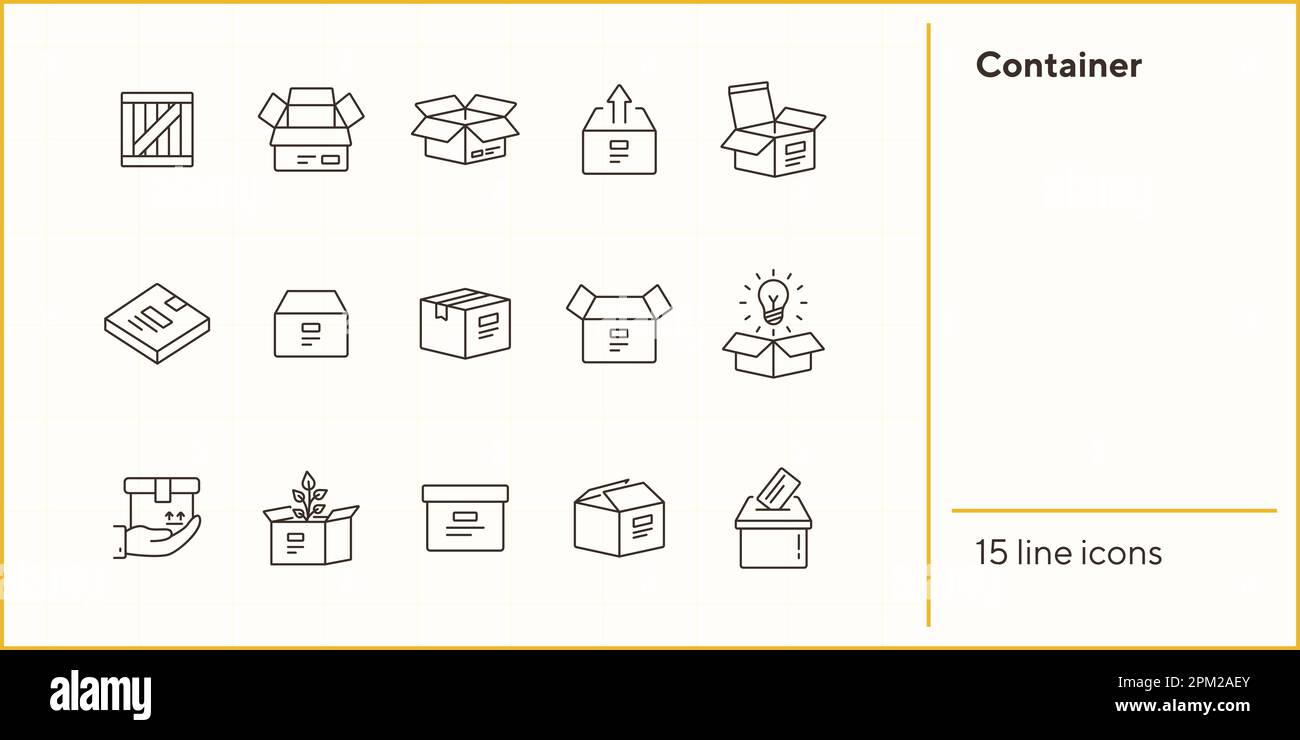 Container line icon set Stock Vector Image & Art - Alamy