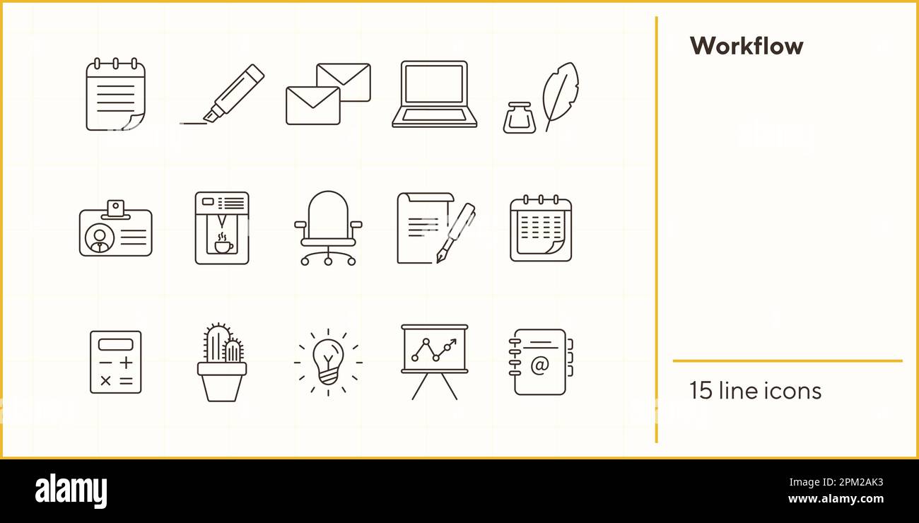 Workflow icon set Stock Vector Image & Art - Alamy