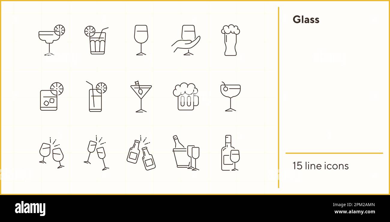 Glass line icons Stock Vector Image & Art - Alamy