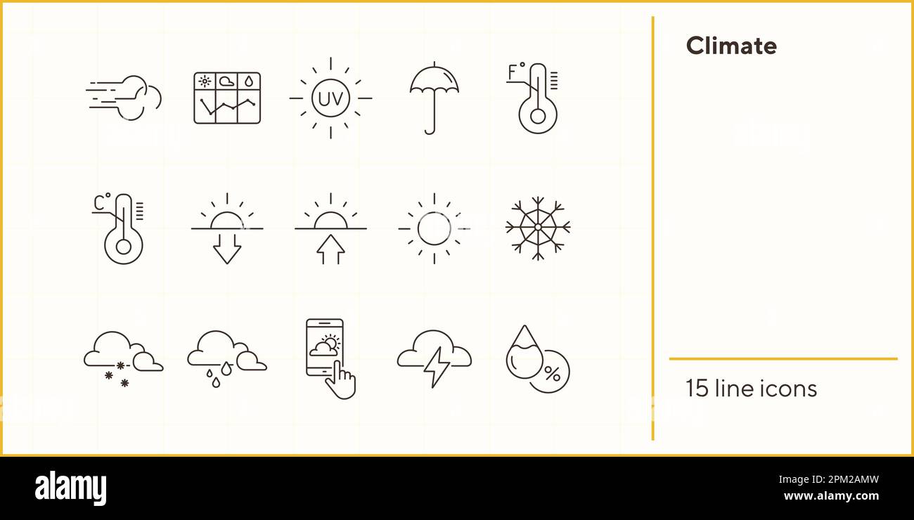 Climate line icon set Stock Vector Image & Art - Alamy