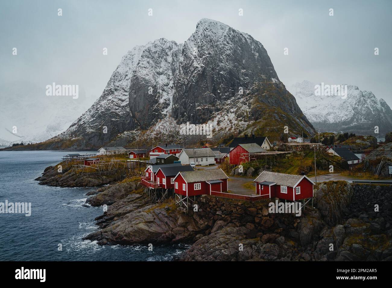 Red Fisher Cabins in Hamnoy, Norway - Landscape Photo Stock Photo - Alamy