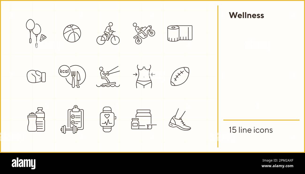 Wellness line icon set Stock Vector Image & Art - Alamy
