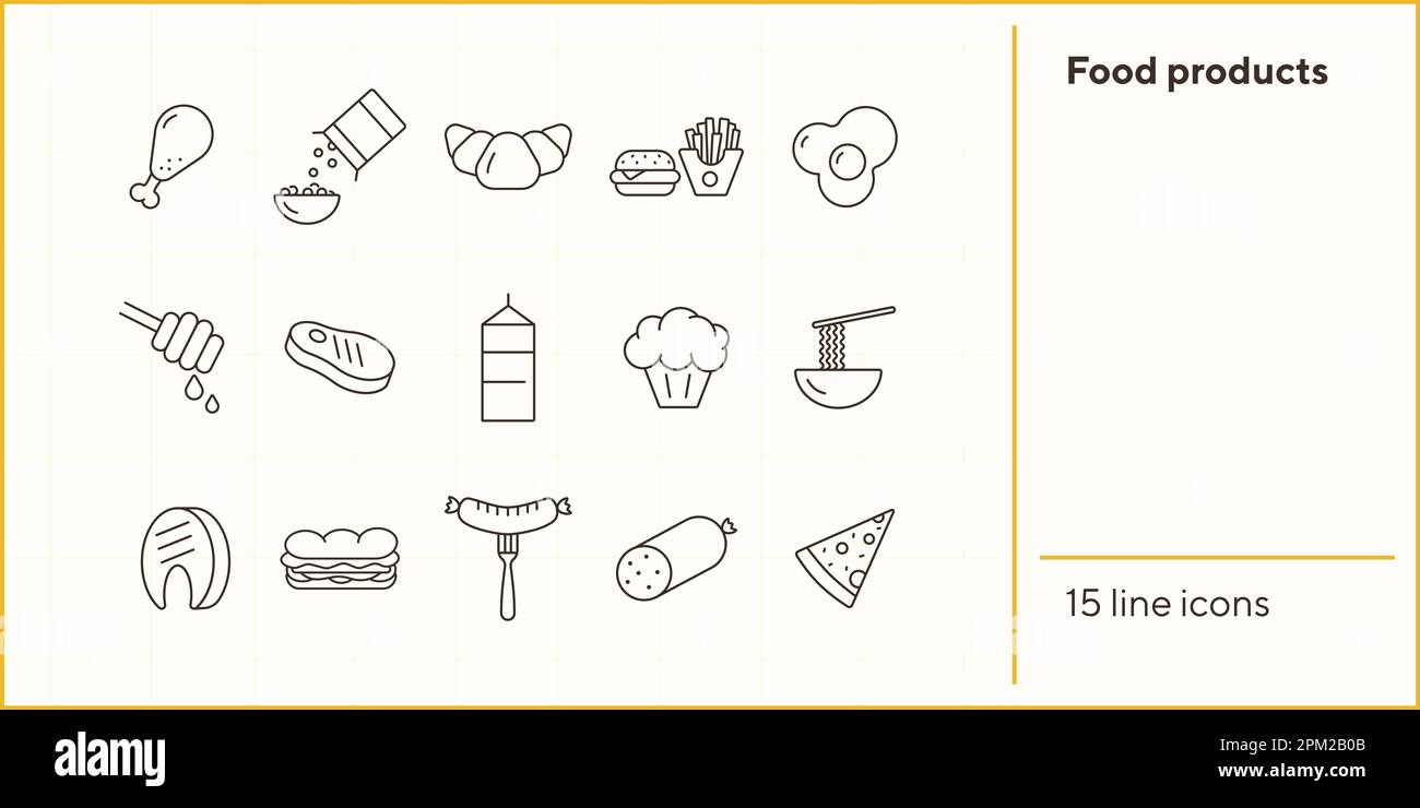 Food products line icons Stock Vector Image & Art - Alamy