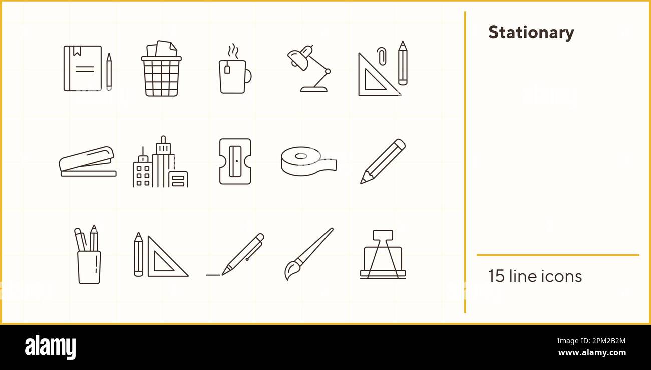 Stationary icon set Stock Vector Image & Art - Alamy