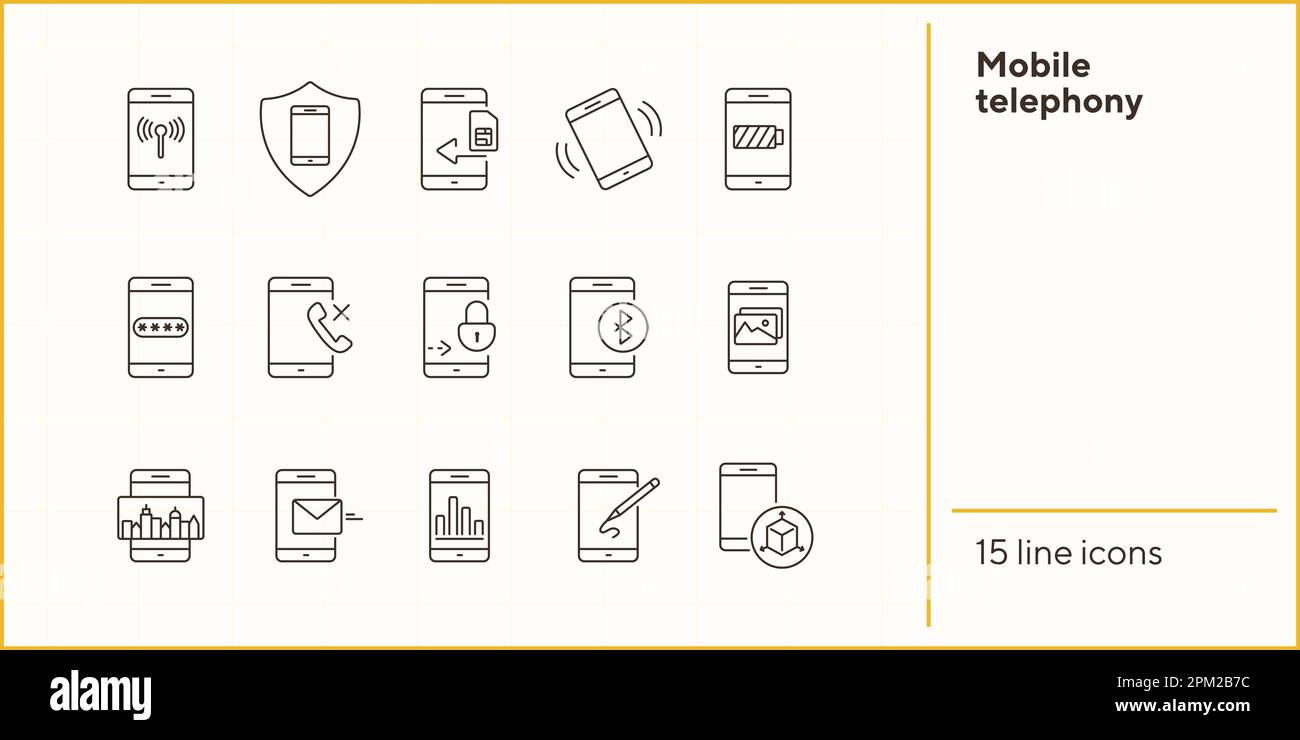 Mobile telephony icons Stock Vector Image & Art - Alamy