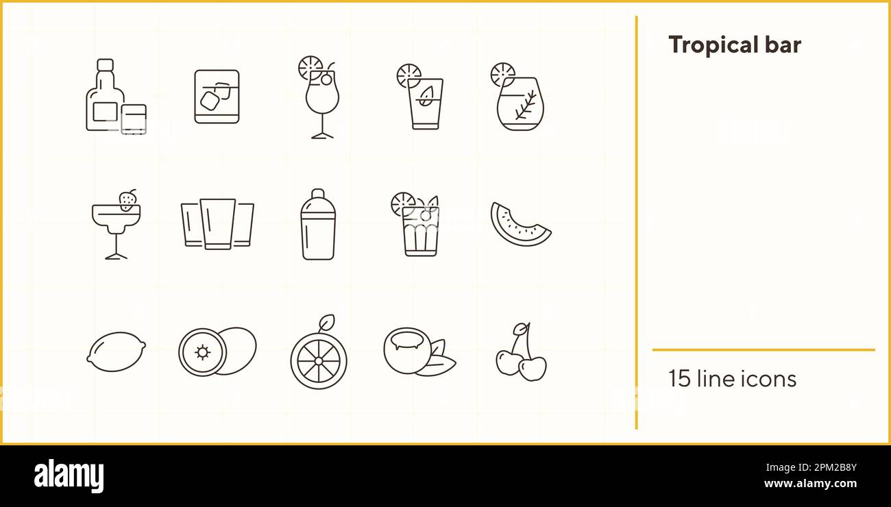 Tropical bar icons Stock Vector Image & Art - Alamy