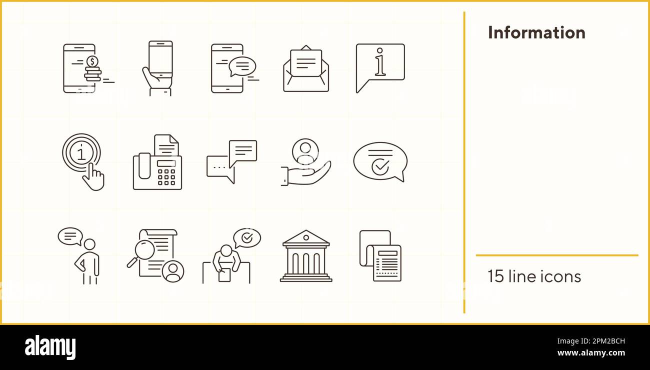Information line icon set Stock Vector Image & Art - Alamy