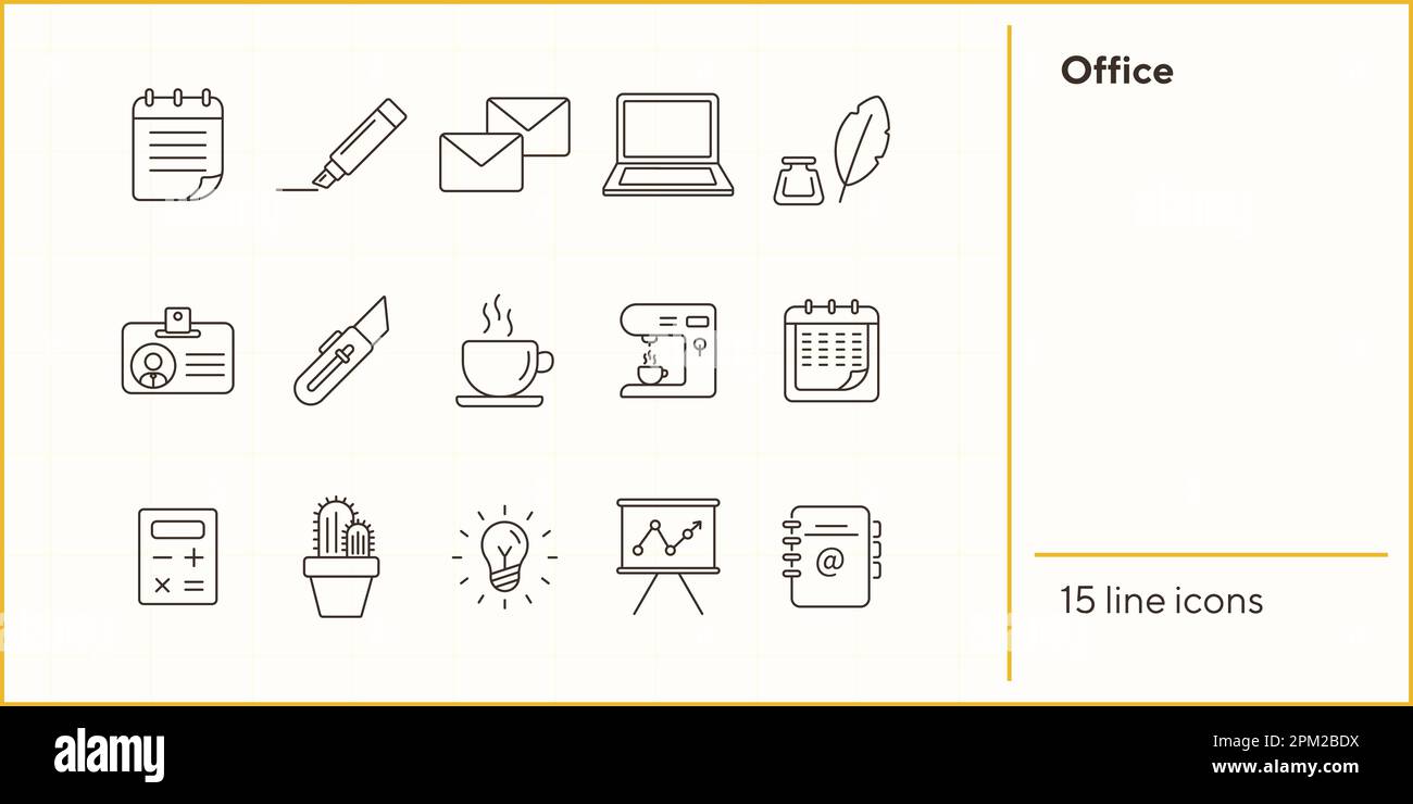 Office icon set Stock Vector Image & Art - Alamy