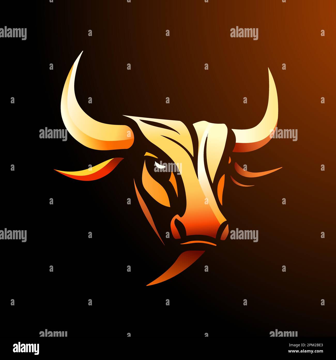Bull head logo design. Abstract drawing bull face. Cute bull face with ...