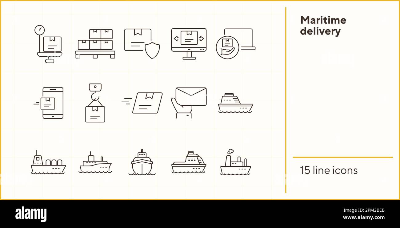 Maritime delivery icons Stock Vector Image & Art - Alamy