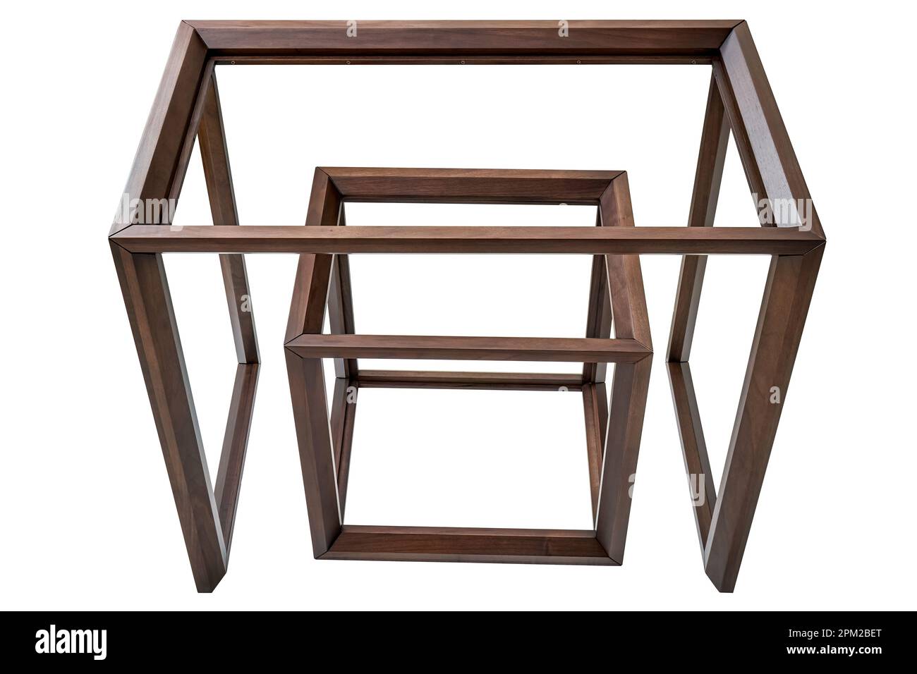 Wooden frame of bedside table and dressing table made of solid walnut ...