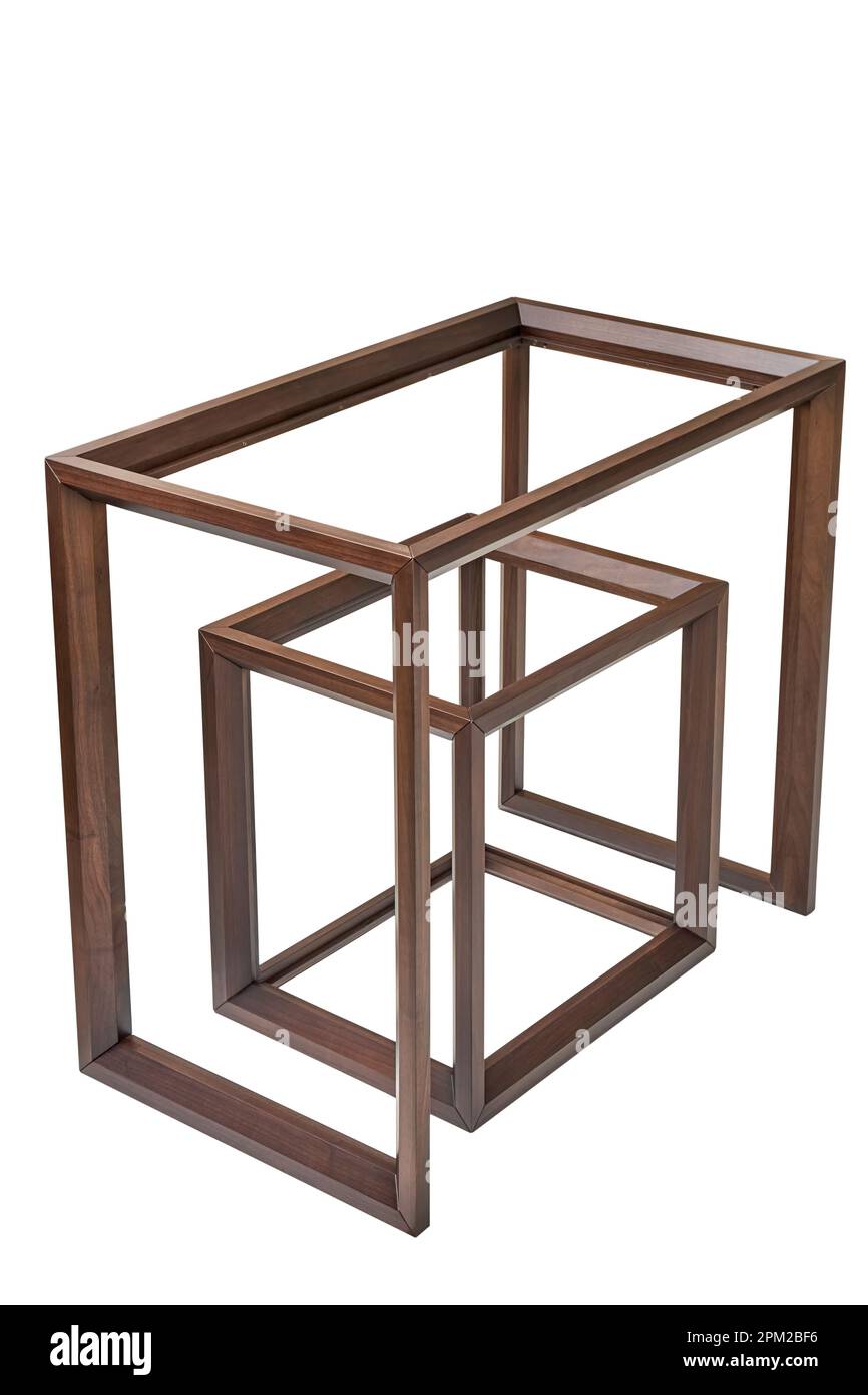 Wooden frame of bedside table and dressing table made of solid walnut ...