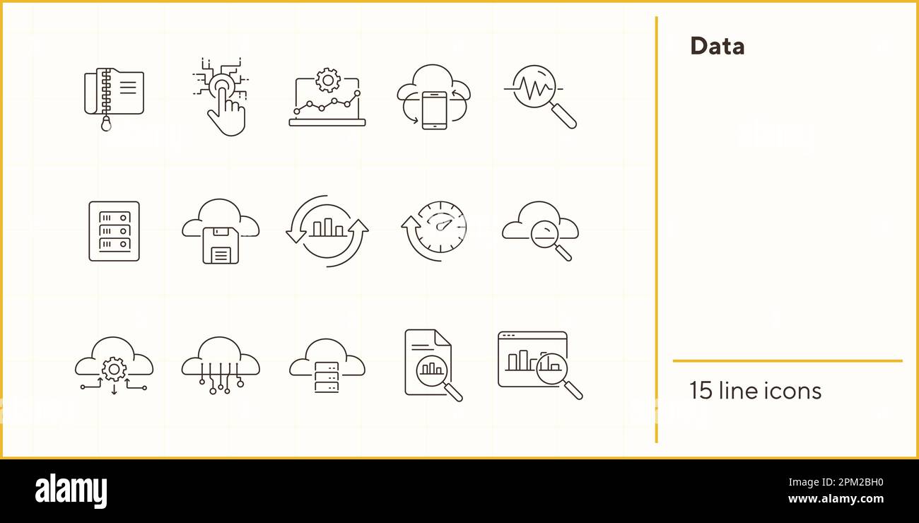 Data line icon set Stock Vector Image & Art - Alamy