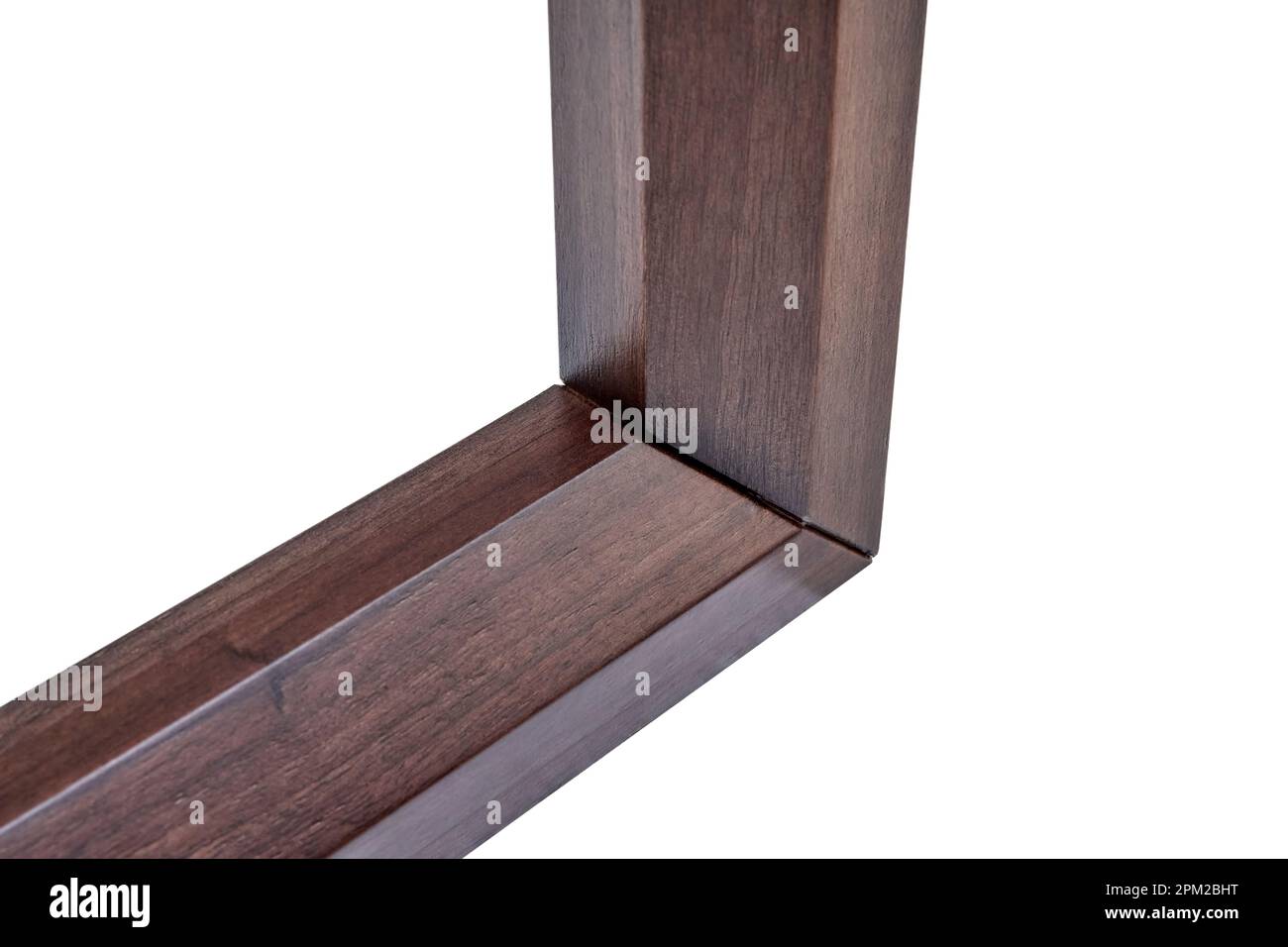 Wooden frame of bedside table made of solid walnut isolated on white ...