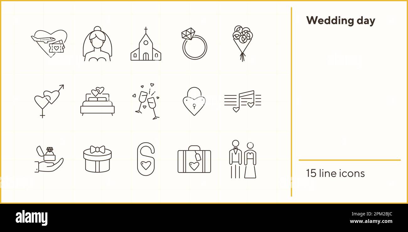 Wedding day icons Stock Vector Image & Art - Alamy