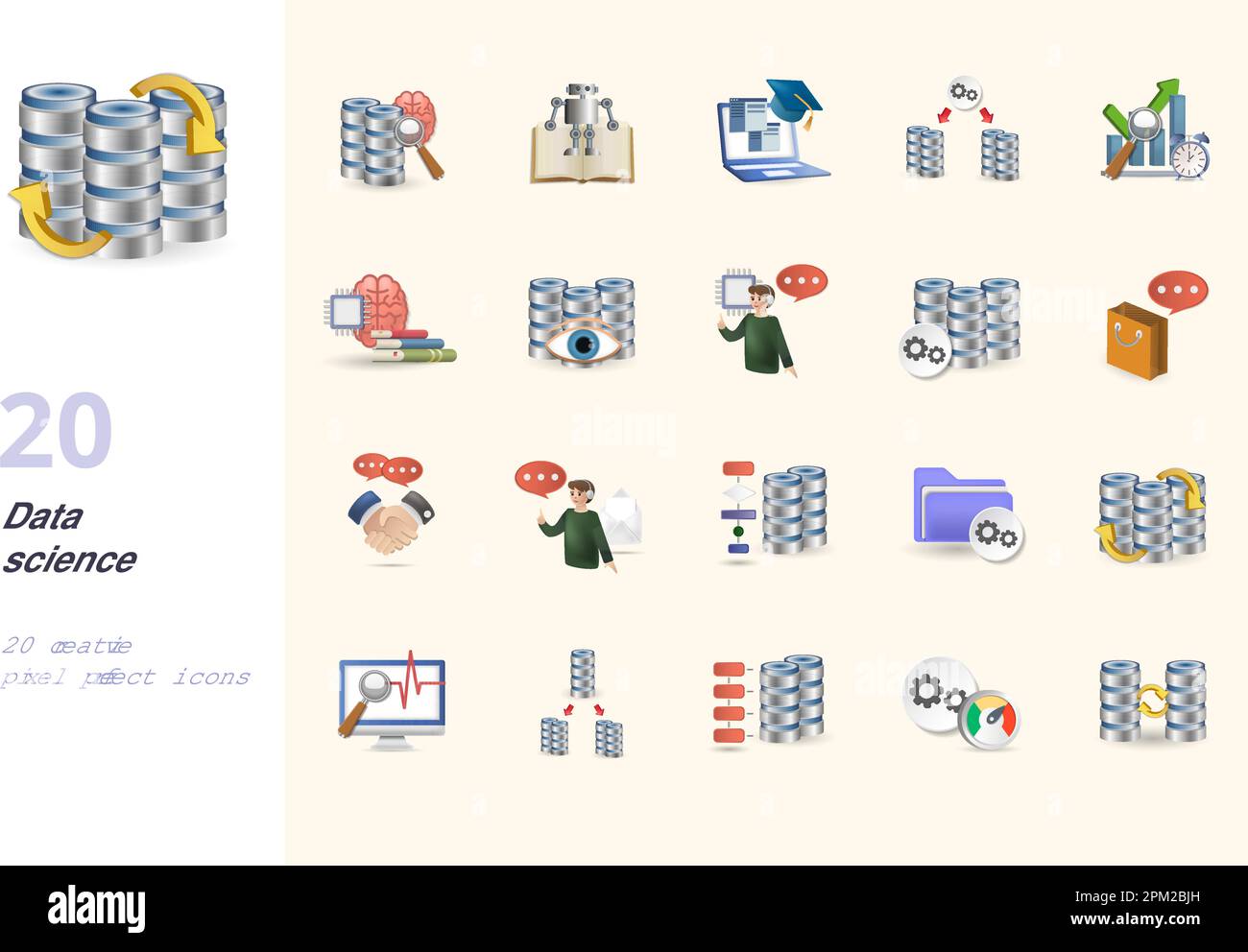 Data science set. Creative icons: data mining, machine learning ... Data science set. Creative icons: data mining, machine learning ...