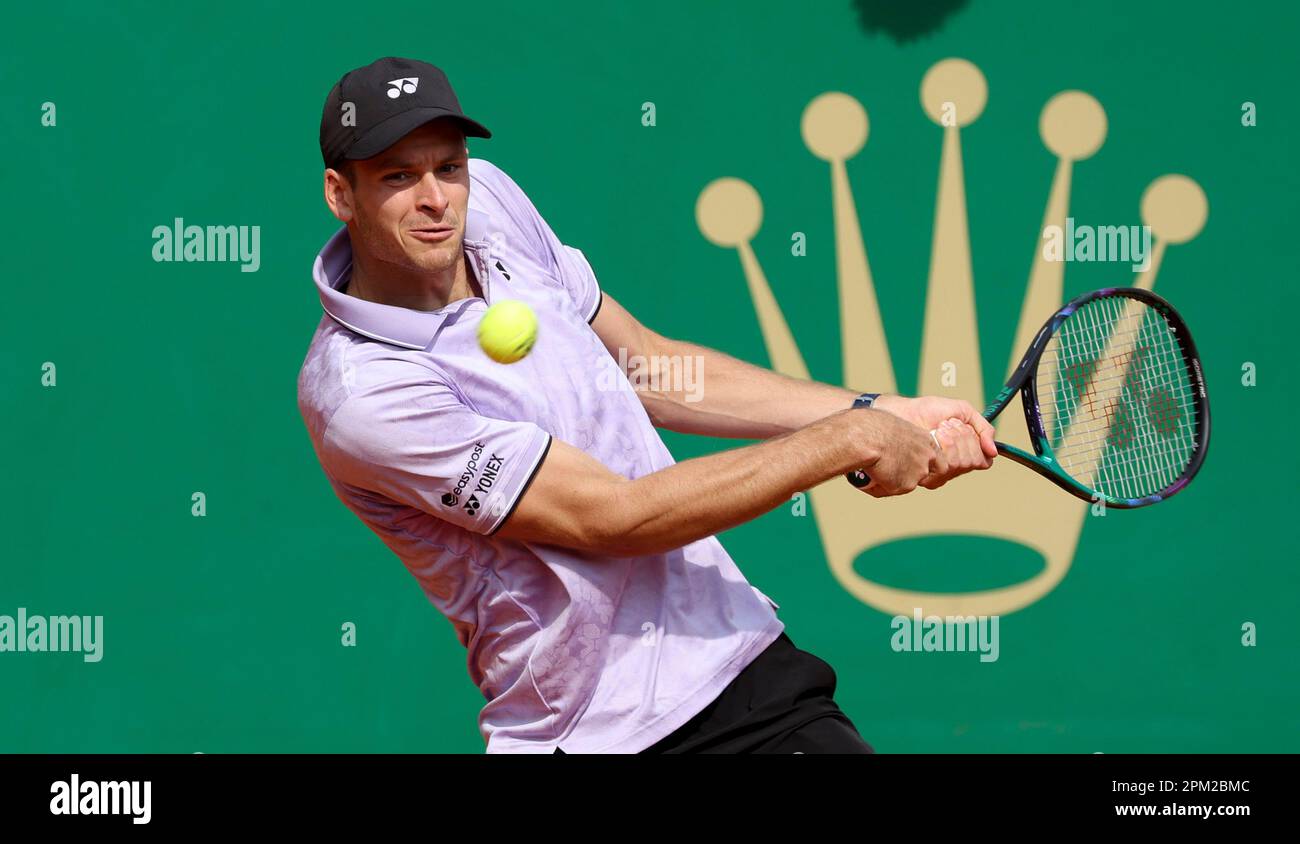 Hubert Hurkacz of Poland during day 2 of the Rolex Monte-Carlo Masters ...