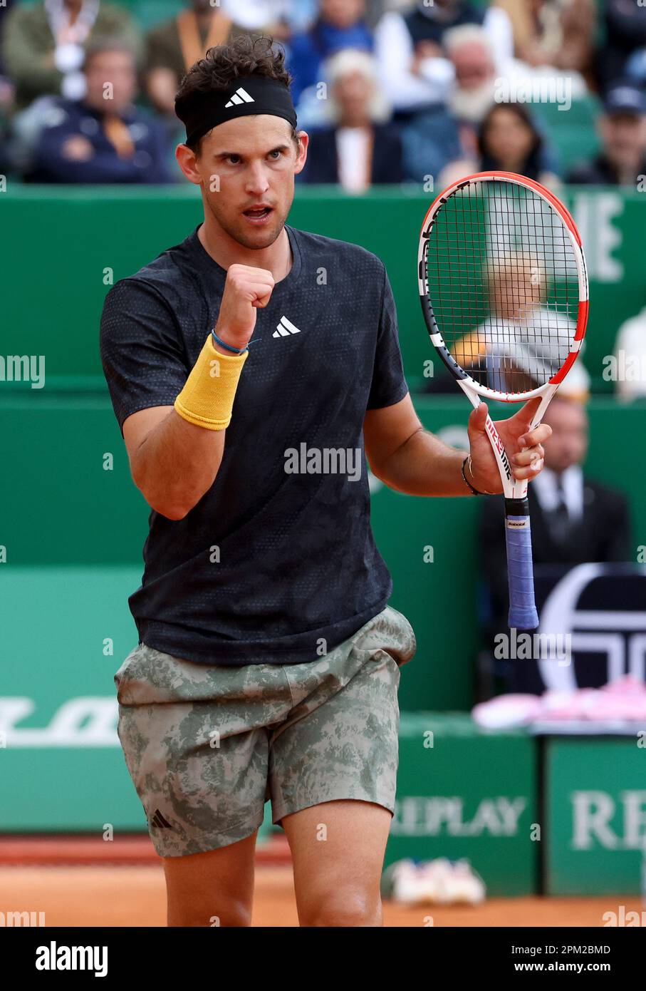 Dominic Thiem of Austria during day 2 of the Rolex Monte-Carlo Masters ...