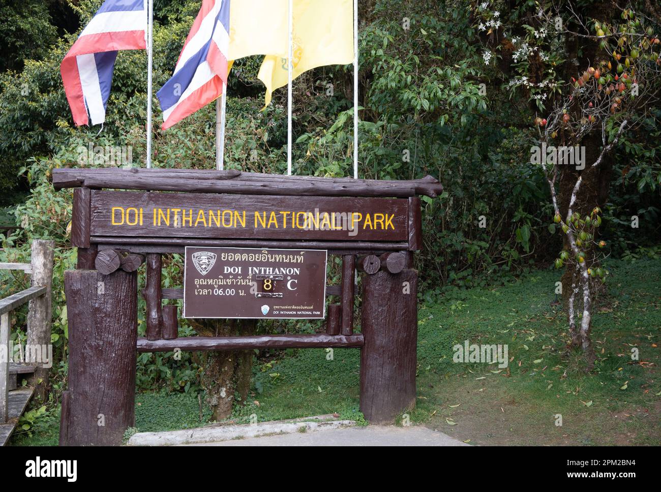 Sign of Doi Inthanon National Park, Chiang Mai, Thailand Stock Photo ...