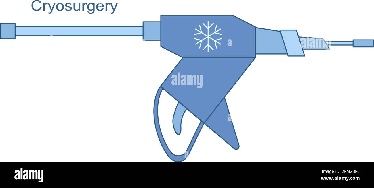 Cryo instruments for Cryosurgery vector line illustration. Liquid ...