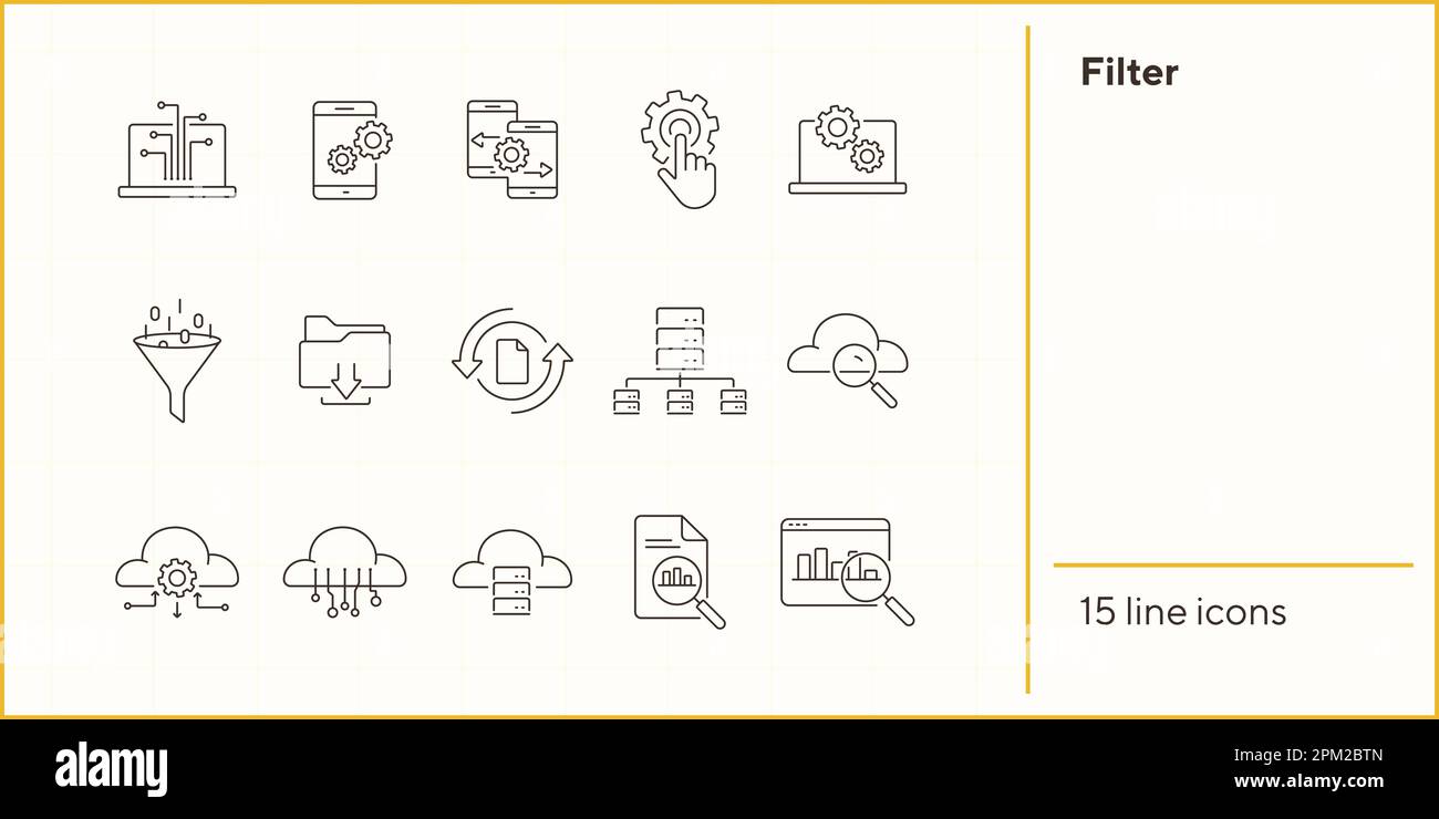 Filter line icon set Stock Vector Image & Art - Alamy