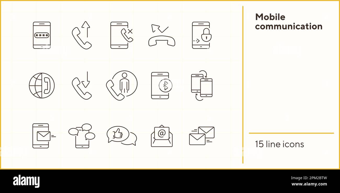 Mobile communication icons Stock Vector Image & Art - Alamy