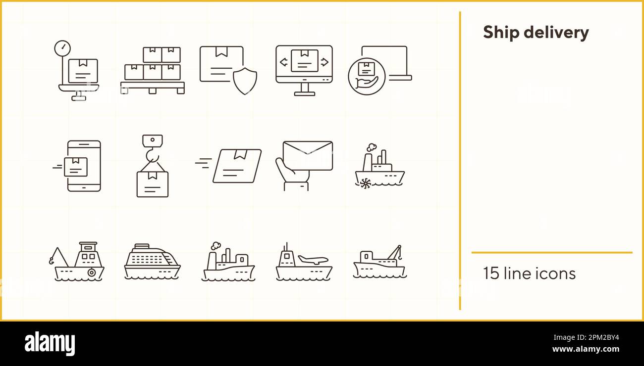 Ship delivery icons Stock Vector Image & Art - Alamy
