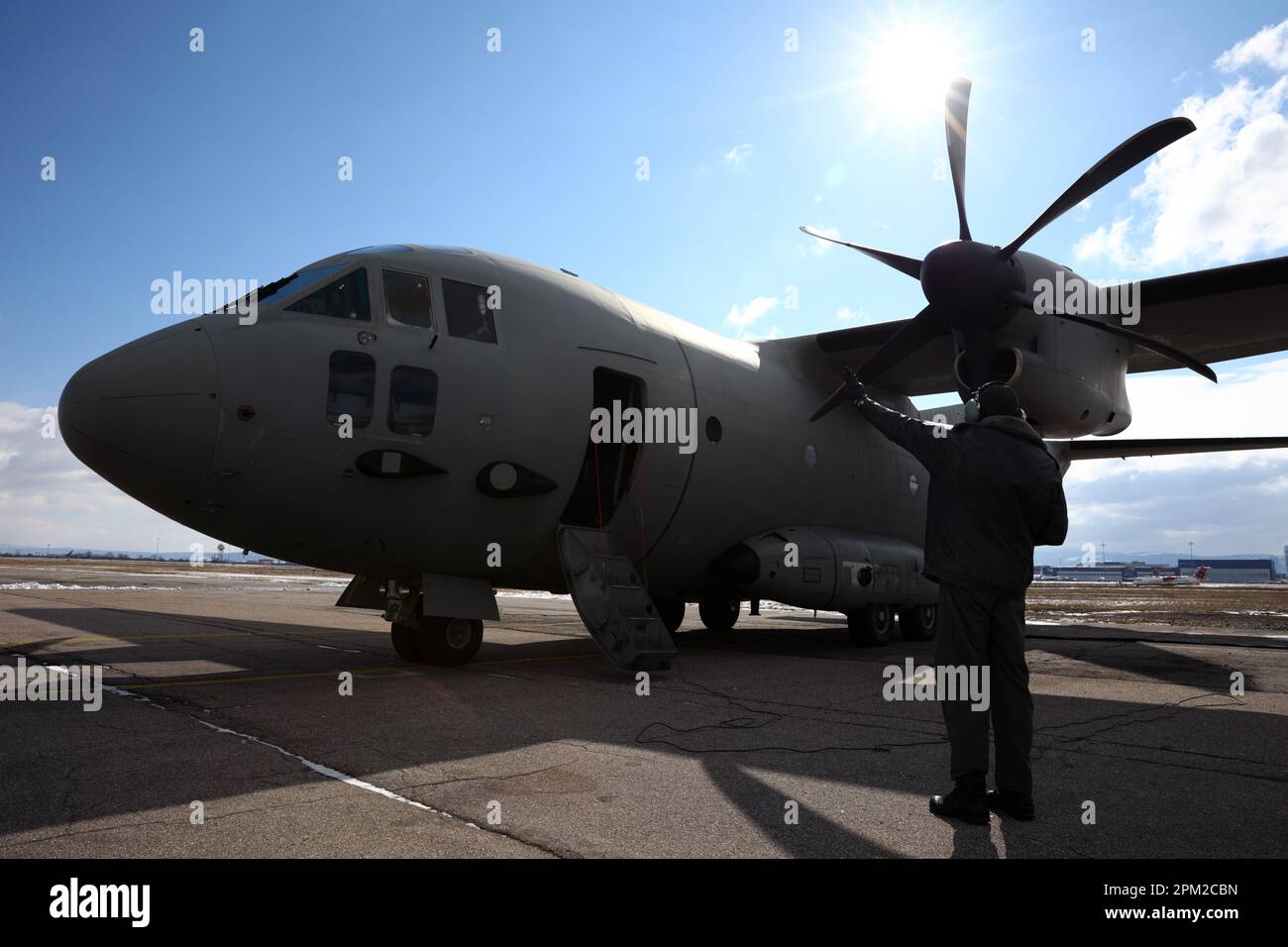The Alenia C-27J Spartan is a military transport aircraft Stock Photo ...