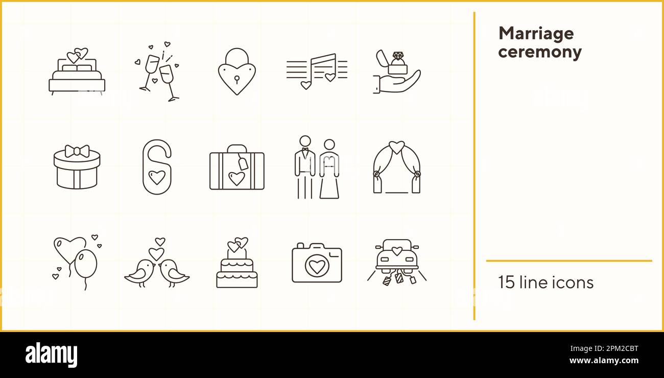 Marriage ceremony icons Stock Vector Image & Art - Alamy