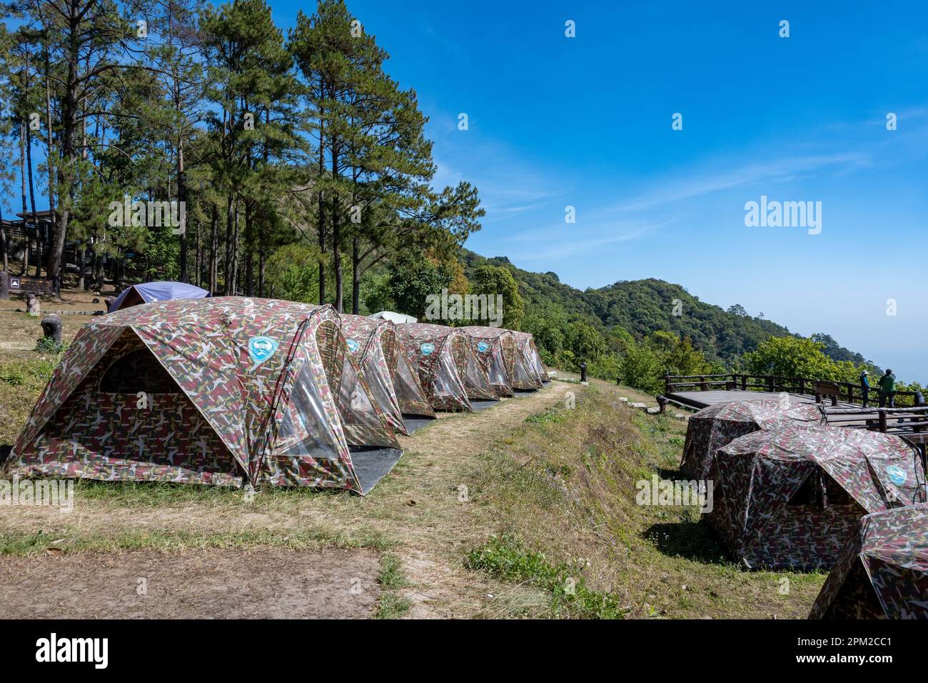 Tents at the campground. Doi Pha Hom Pok National Park, Chiang Mai ...