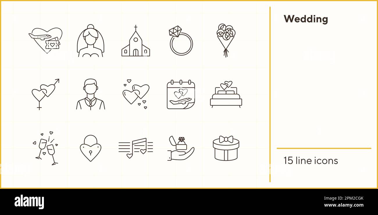 Wedding line icons Stock Vector Image & Art - Alamy