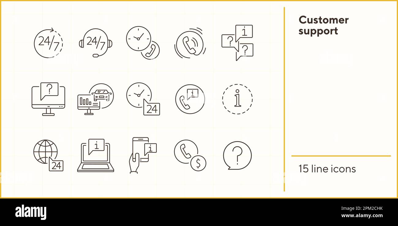Customer support line icon set Stock Vector Image & Art - Alamy