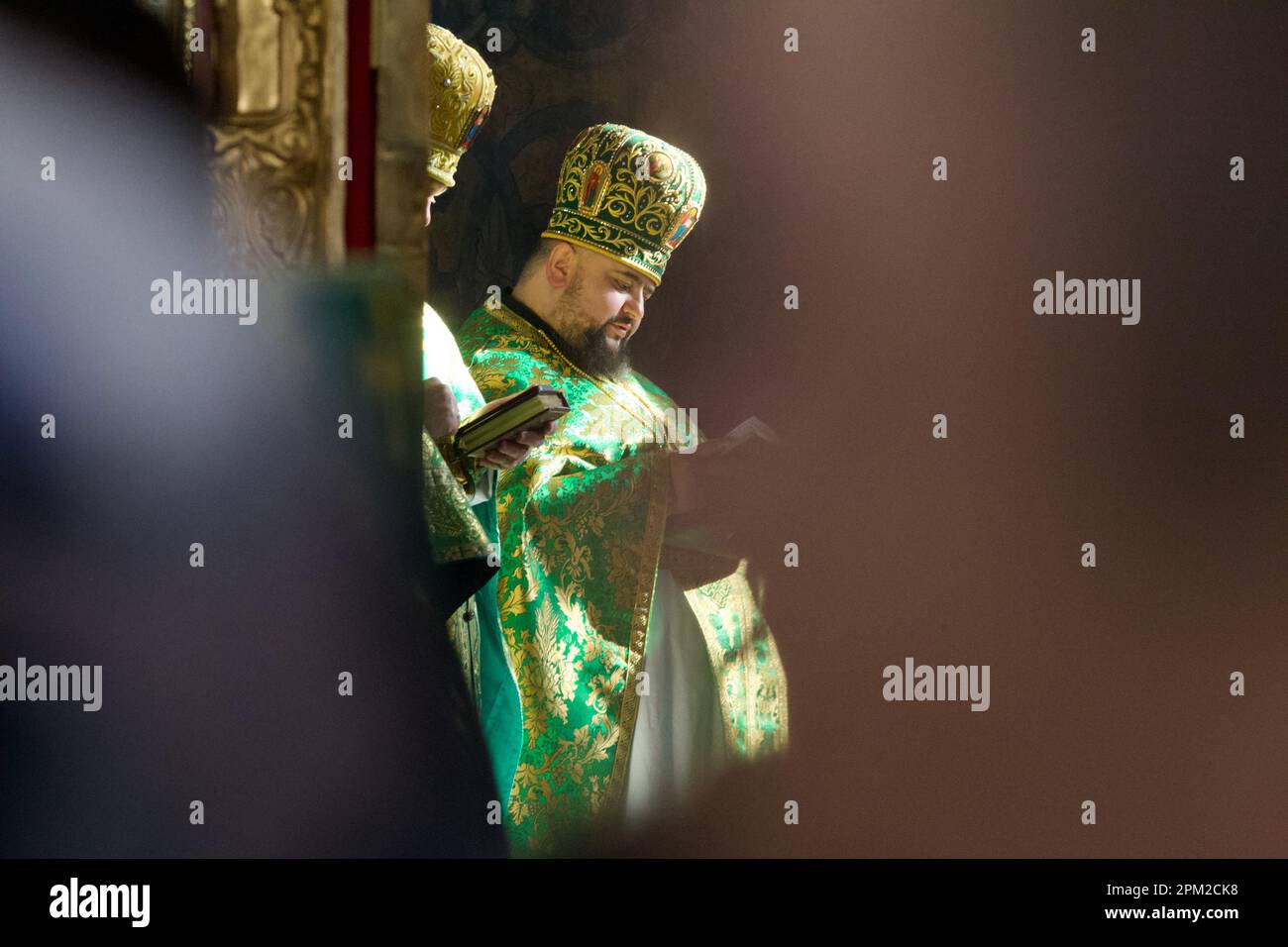 Non Exclusive: KYIV, UKRAINE - APRIL 9, 2023 - A priest is pictured ...