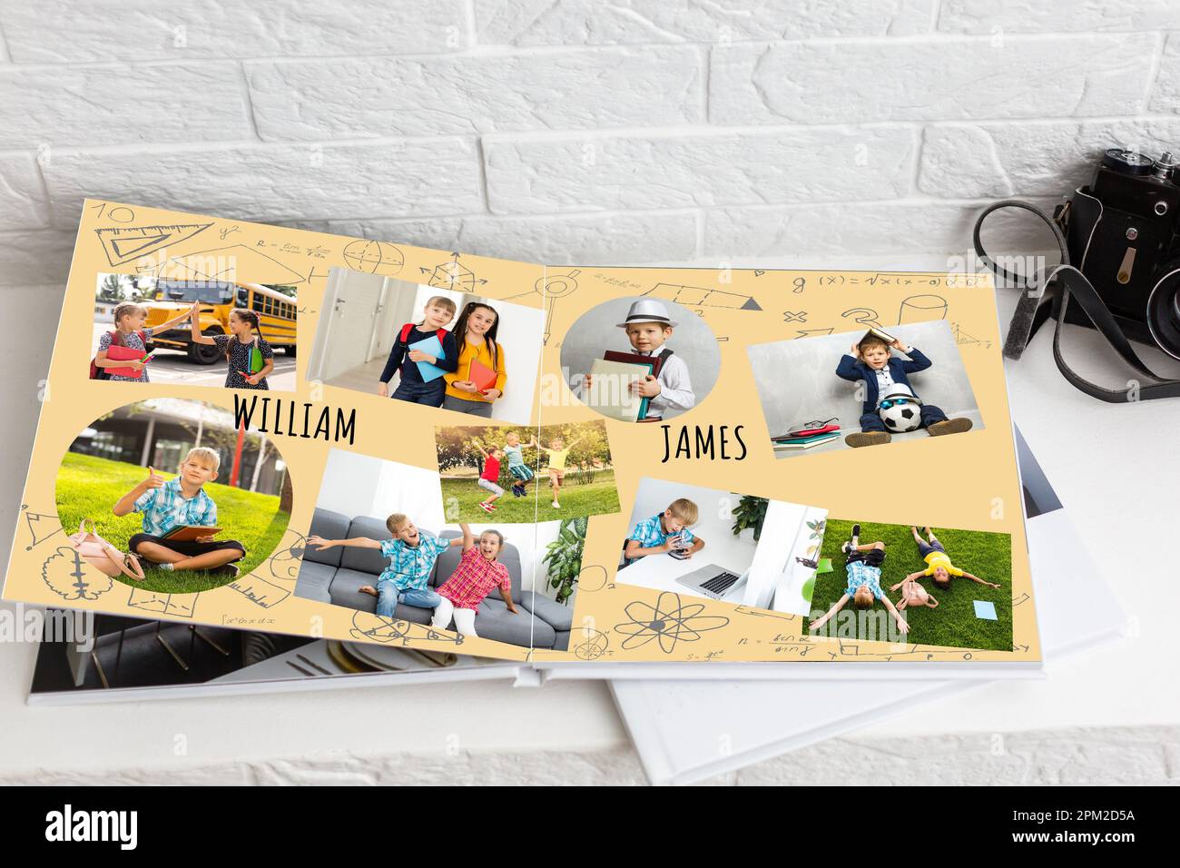 Open book, graduation album, photobook Stock Photo - Alamy