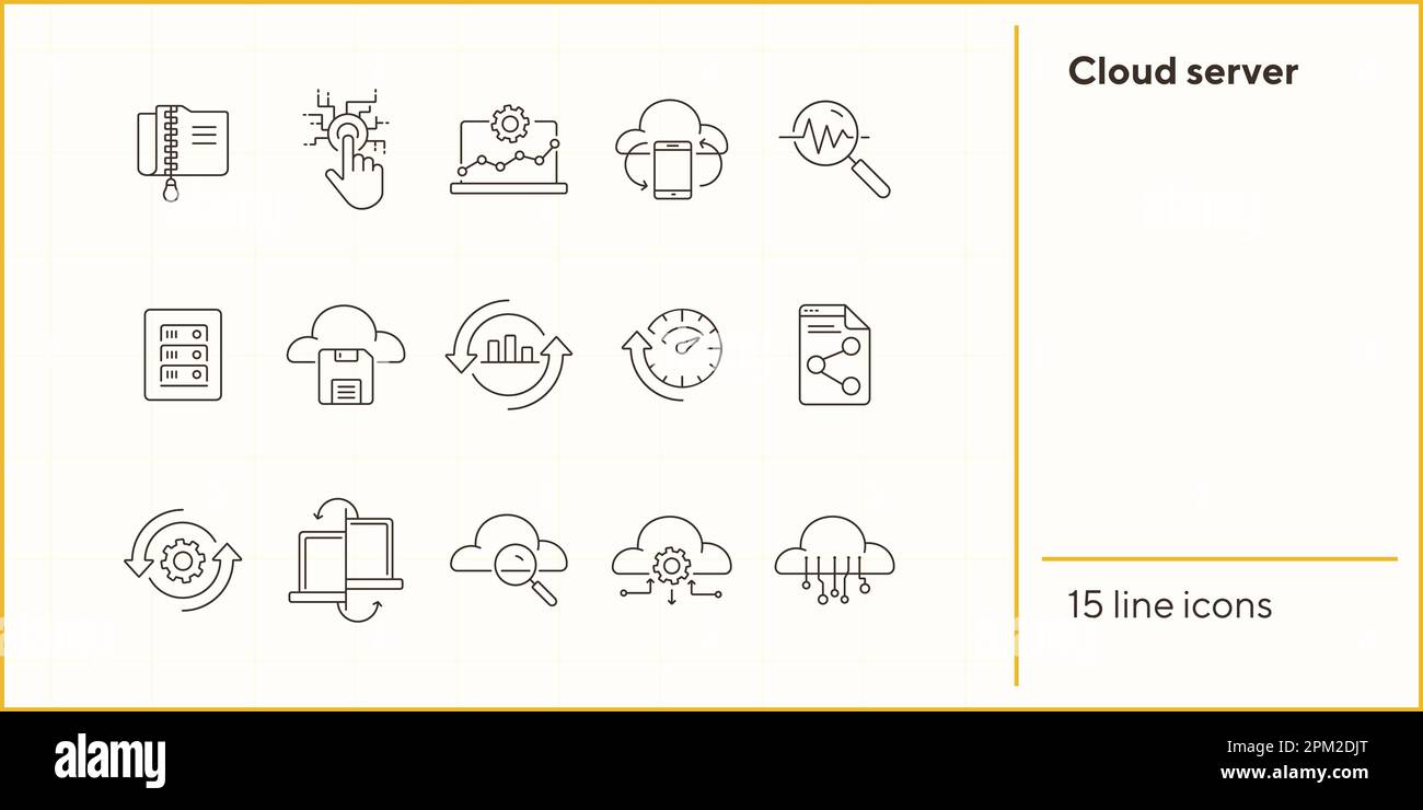 Cloud server line icon set Stock Vector Image & Art - Alamy